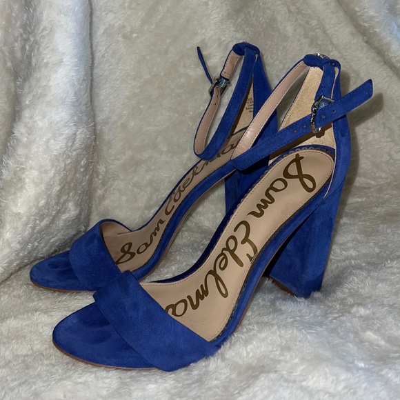 Shoes | Sam Edelman Heels Blue Suede Heels Royal Blue Wedding Bridal ...